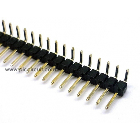 Pin Header (2.54mm, Right Angle, 1x40 Way)