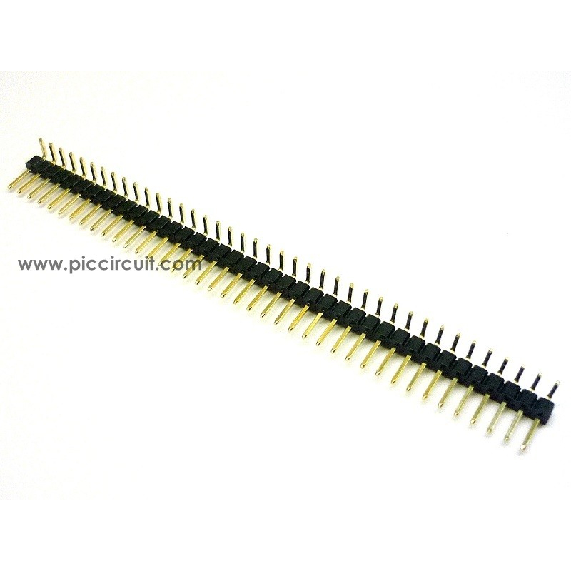 Pin Header (2.54mm, Right Angle, 1x40 Way)