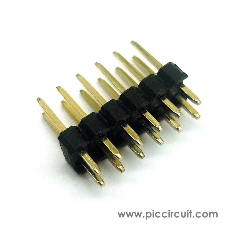 Pin Header (2.54mm, Straight, 2x6 Way)
