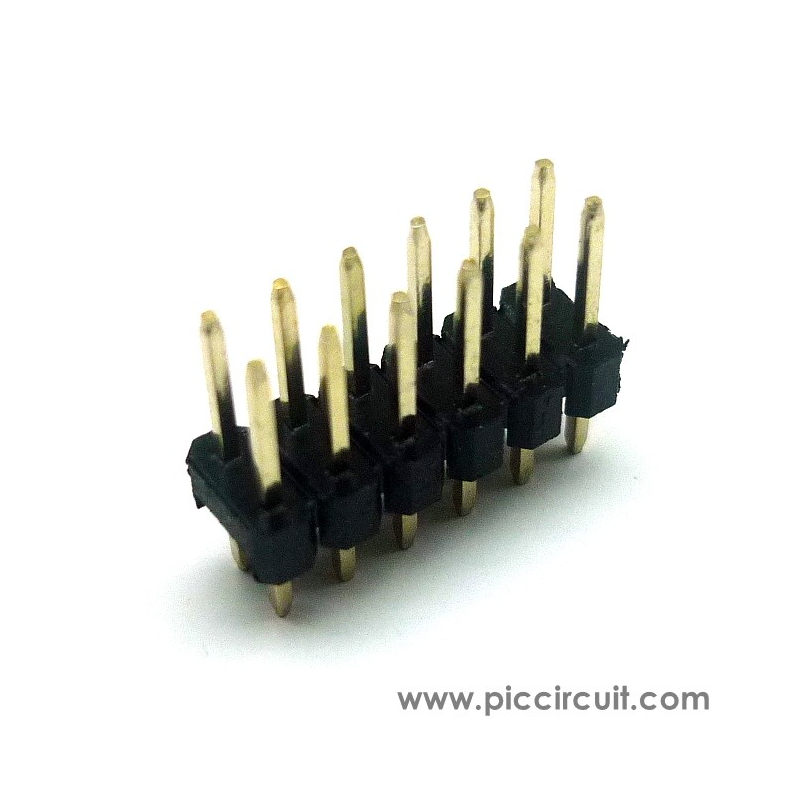 Pin Header (2.54mm, Straight, 2x6 Way)