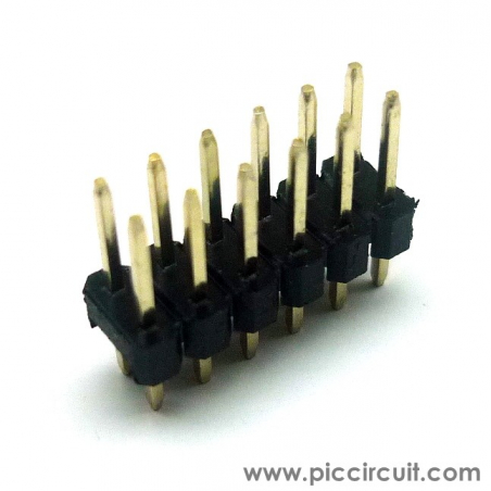 Pin Header (2.54mm, Straight, 2x6 Way)