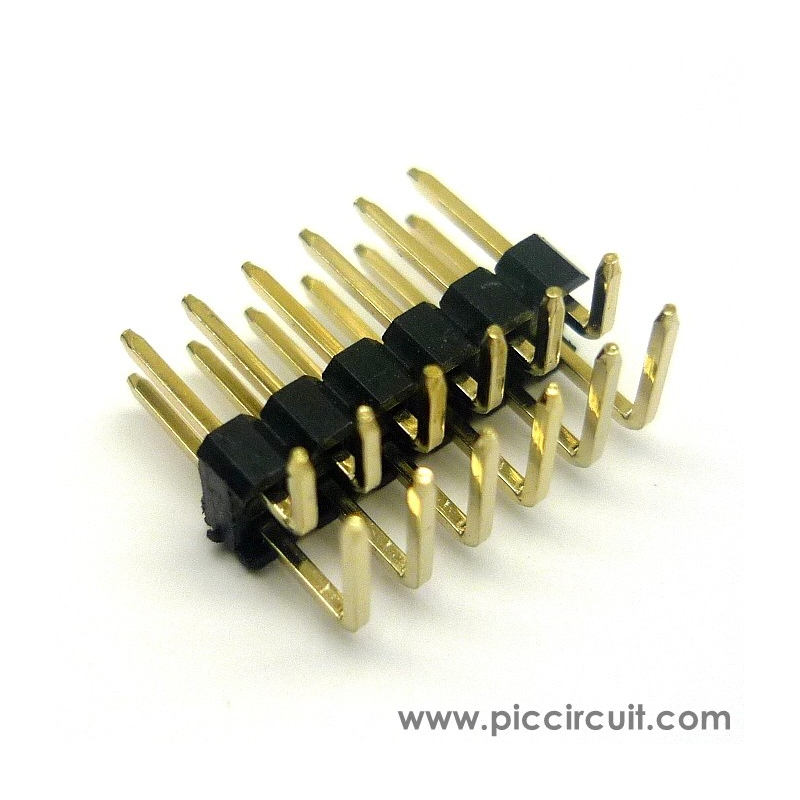 Pin Header (2.54mm, Right Angle, 2x6 Way)