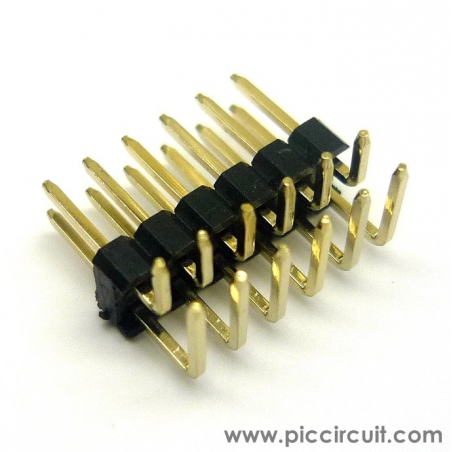 Pin Header (2.54mm, Right Angle, 2x6 Way)