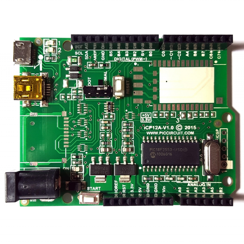 Icp12a Daqduino Usb Daq Pc Oscilloscope Data Logger Frequency Generator In Arduino Form